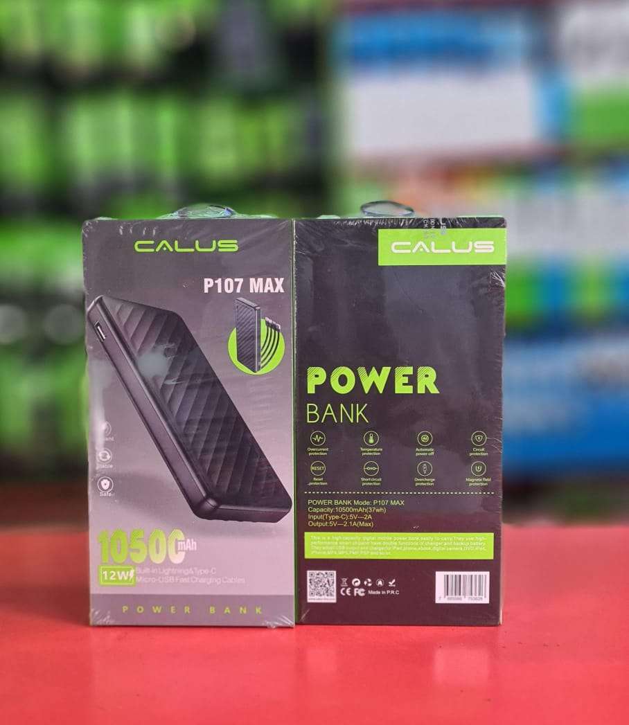 Calus 10000mAh Power Bank with Three In-Built Charging Cables